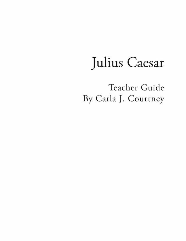 Julius Caesar - Reading Guide (Download) – Canon Press